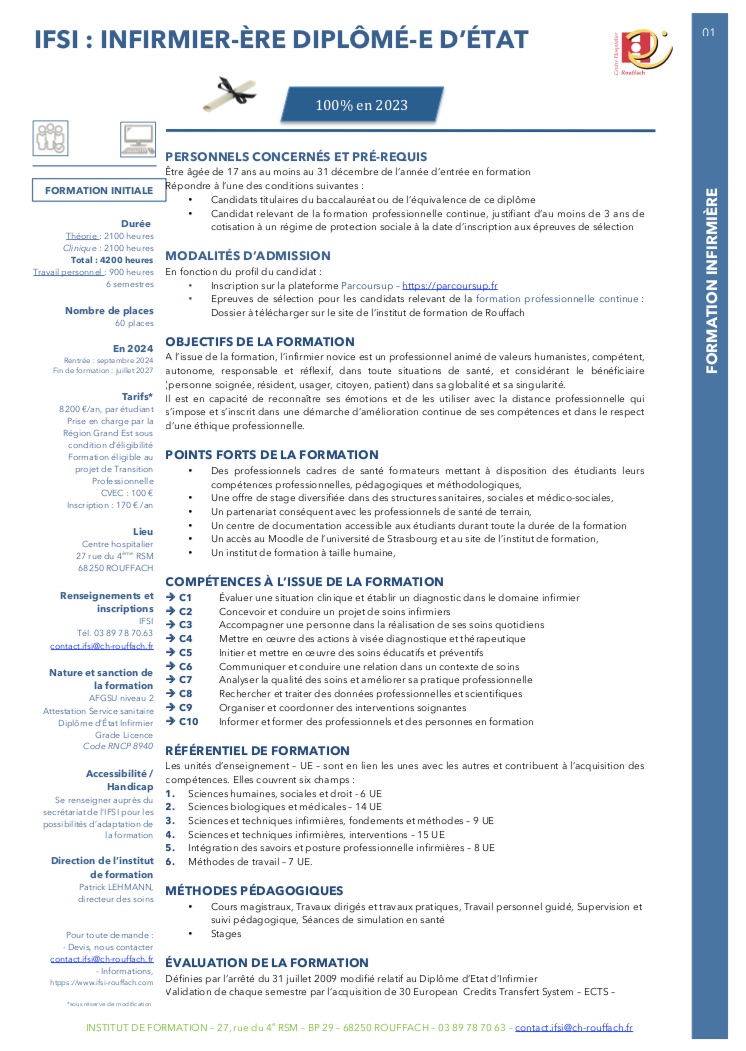 IFSI/IFAS Rouffach - Plaquette IFSI